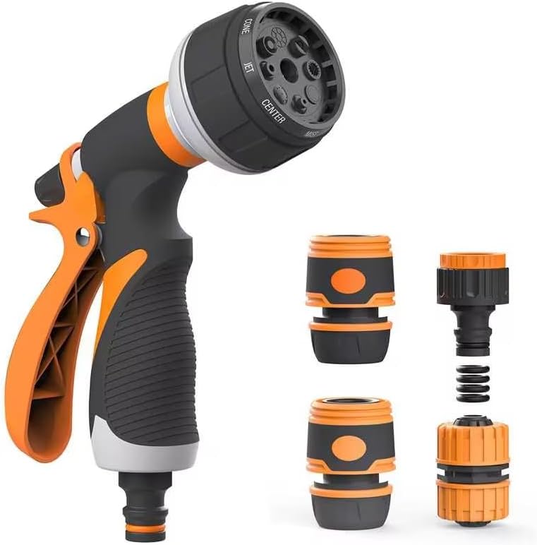 Hose Pipe Spray Gun Garden Hose Spray Gun with 8 Adjustable Patterns ...