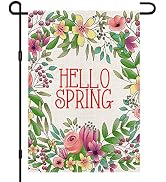 Amazon.com : Welcome Spring Flower Garden Flag 12x18 Inch Double Sided ...
