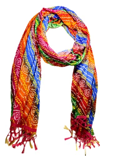 Buy Ankoda Enterprise Jaipuri Rajasthani Women's Art Silk Bandhej ...