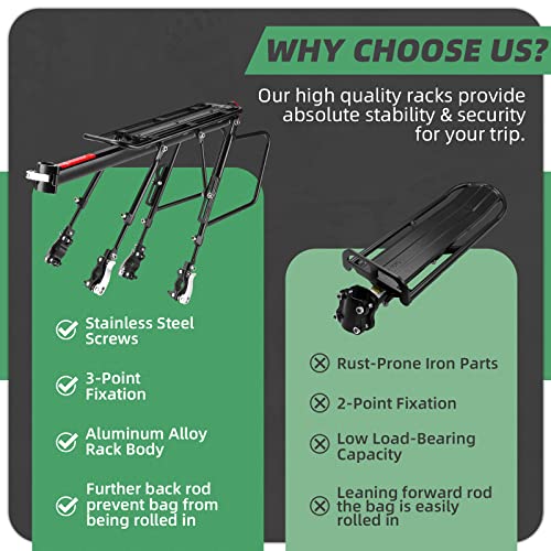 Snapklik.com : WEST BIKING Rear Bike Rack - 220 LBS Load Universal ...