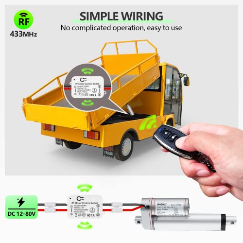 DieseRC Wireless DC Motor Remote Control Switch, DC 12V~80V 5A Relay ...