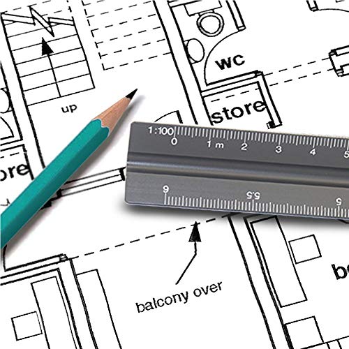 Snapklik.com : 12 Inch Architect Scale Ruler, Aluminum Metric ...