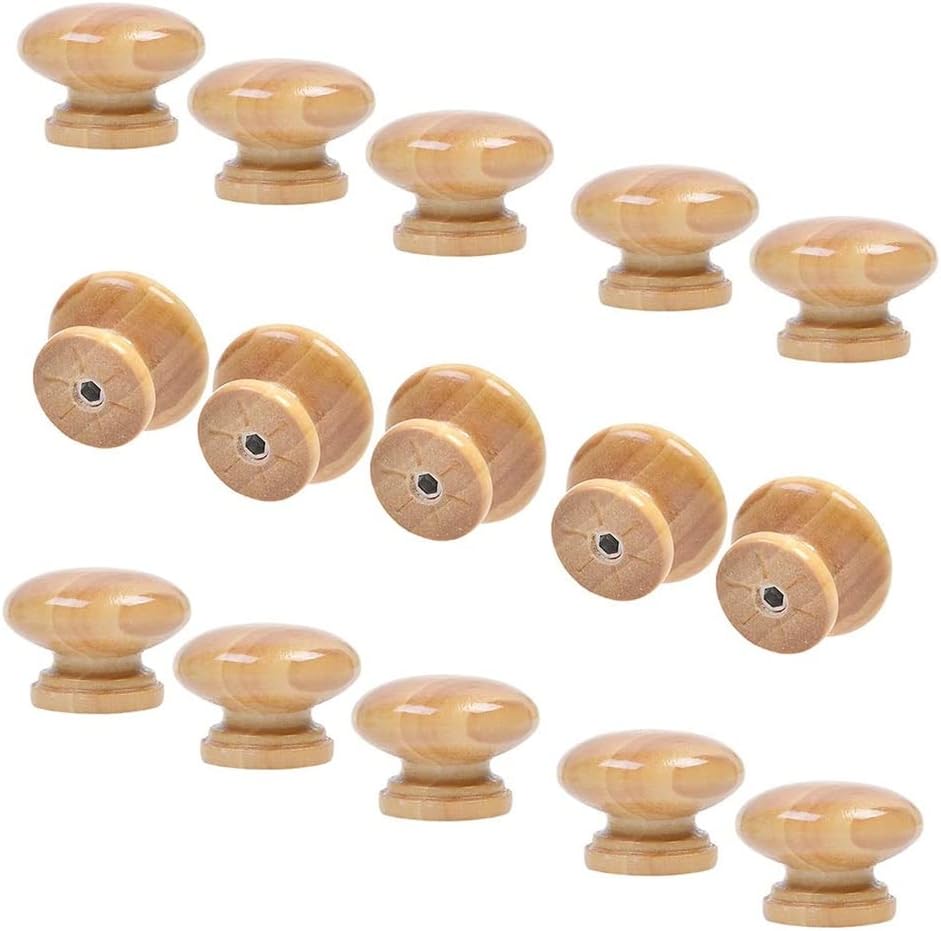 Amazon.com: JKIOOW 15 PCS Wooden Cabinet Knobs Drawer Pulls, Wood ...