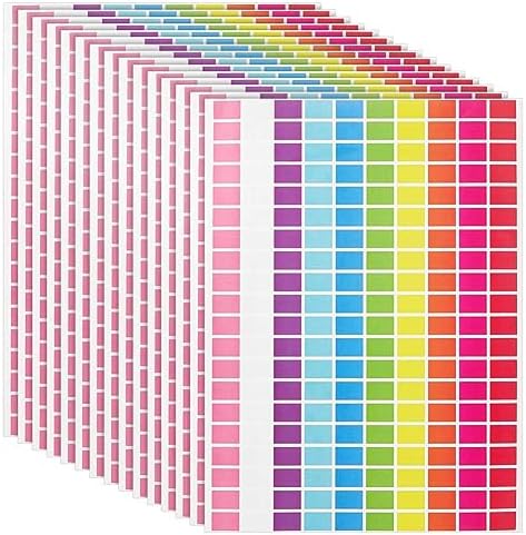 GORGECRAFT 2800 Pieces Colored Labels Stickers Rectangle 10 Colors Pill Organizer Labels Sticker ...