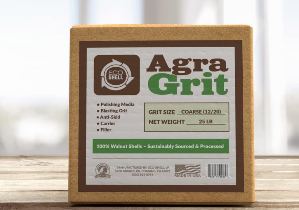 Amazon.com: Agra Grit Walnut Shell Media 12-20 Grit - Coarse, Crushed ...