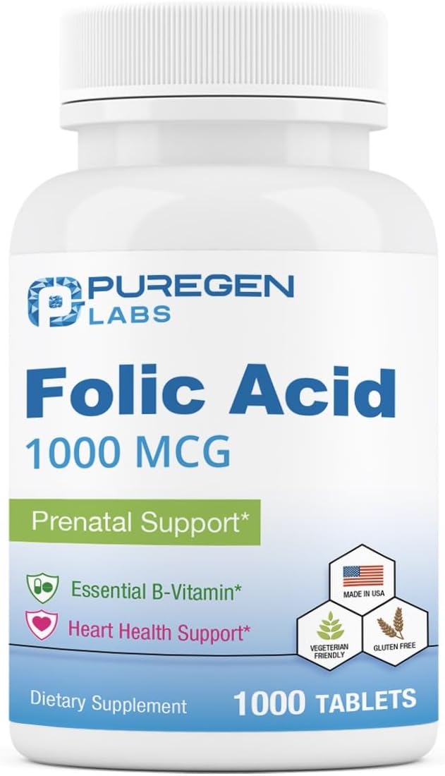 Amazon.com: Nature's Blend Folic Acid 1000 mcg 1,000 mcg 1000 Tabs ...