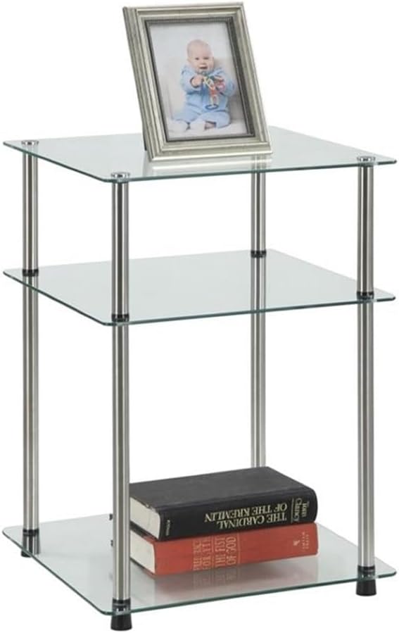 Amazon.com: Convenience Concepts Designs2Go Classic Glass 3-Tier End ...