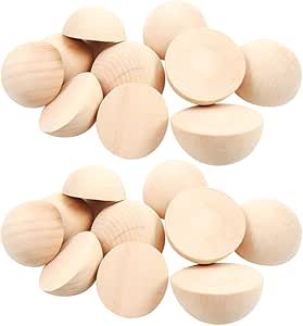 Amazon.com: UUYYEO 200 Pcs Small Half Round Wooden Beads Wood Sphere ...