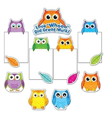 Colorful Owls Good Work Bulletin Board Set | Amazon.com.br