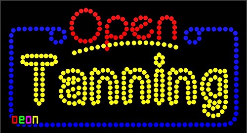 17"x31" Neon by Deon Animated Tanning Open LED Sign w/Flashing ...