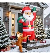 Amazon.com: FunFanso 11FT Christmas Inflatable Santa Claus Fishing on ...
