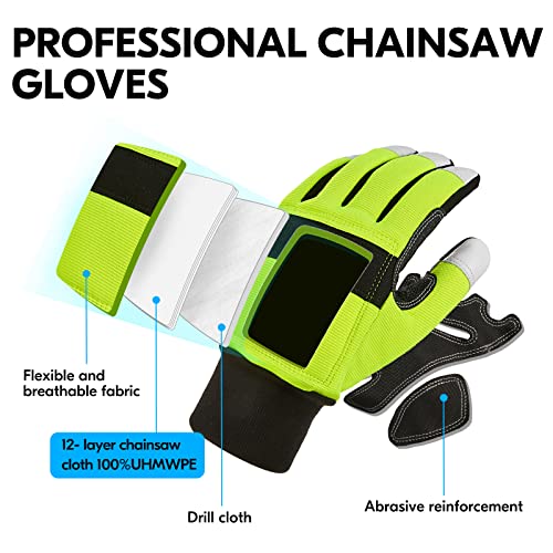 Vgo… Chainsaw Gloves 12-Layer Protection on Both Hands, Safety Foresty ...