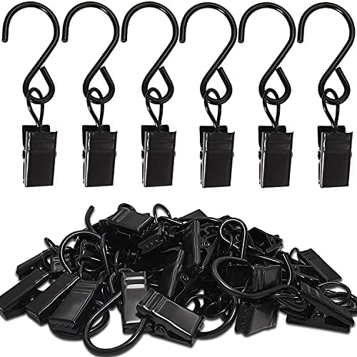 Coideal 100 Pack Bronze Metal Curtain Clips with Hooks String Party ...