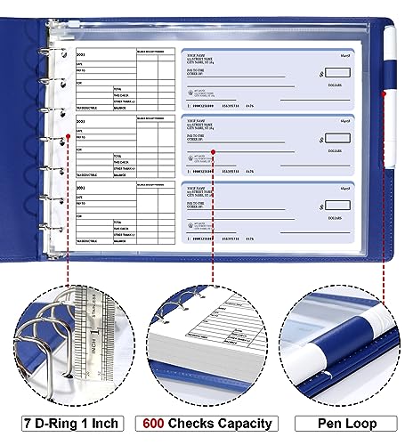 Snapklik.com : SUNEE 7 Ring Check Binder For Business Checks