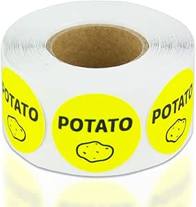300 Labels - Potato Stickers for Delis, Restaurants, Supermarkets or ...