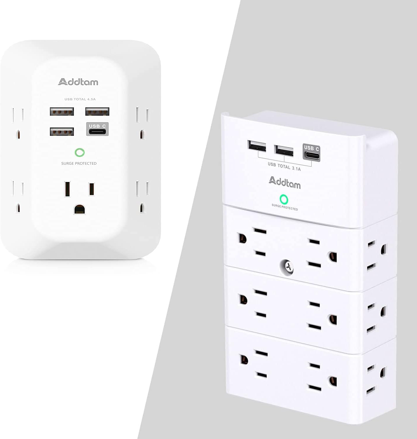 Amazon.com: 3 Prong Power Strip Surge Protector with 4FT Extension Cord ...