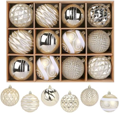 Amazon.com: SHareconn 80mm Christmas Baubles,12PCS Colored Shatterproof ...