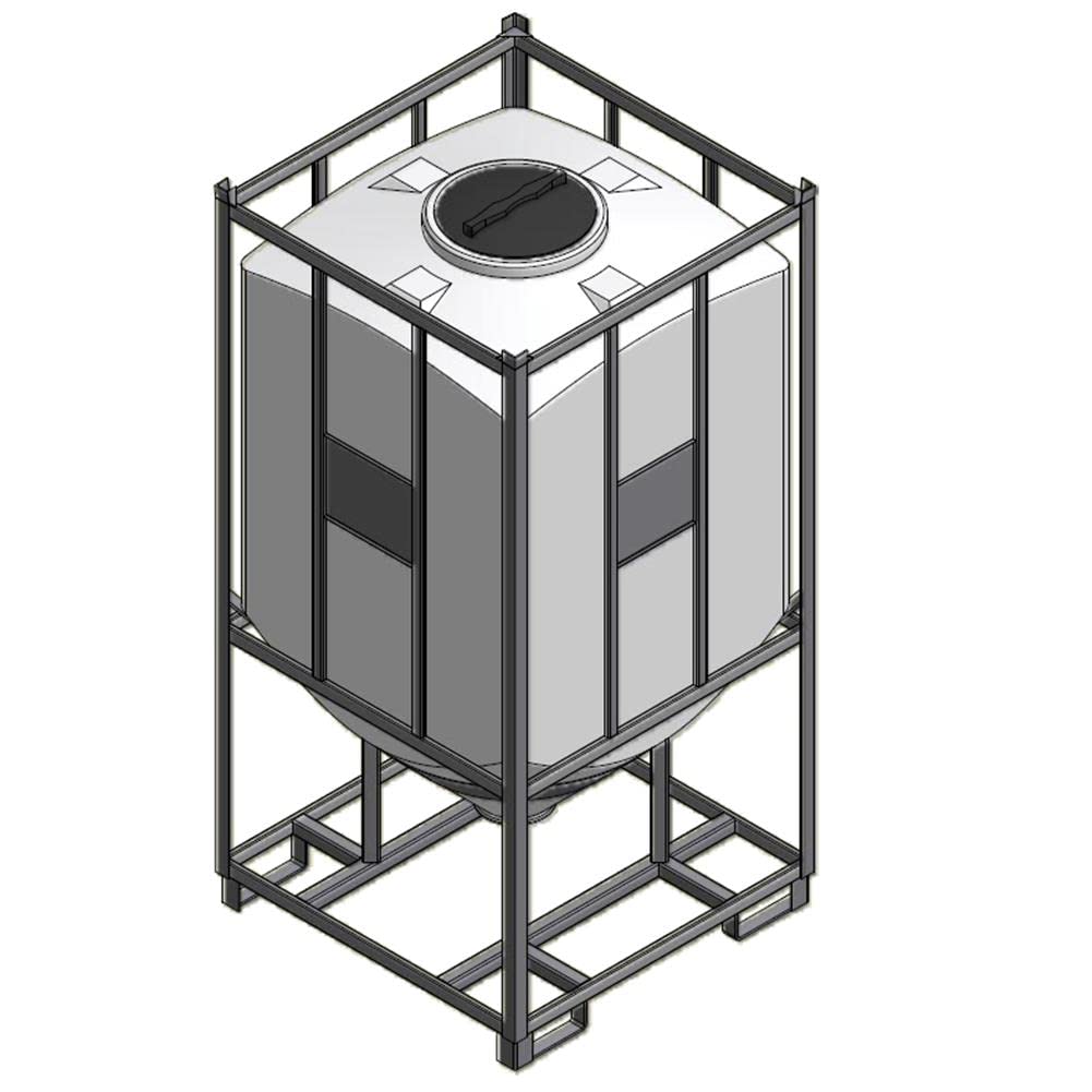 Serbatoio plastica (PE) per alimenti e prodotti chimici, parallelepipedo rettangolare, con ...