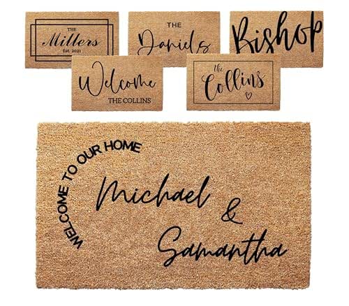 Amazon.com: Personalized Door Mat with Family Name - Custom Doormat ...