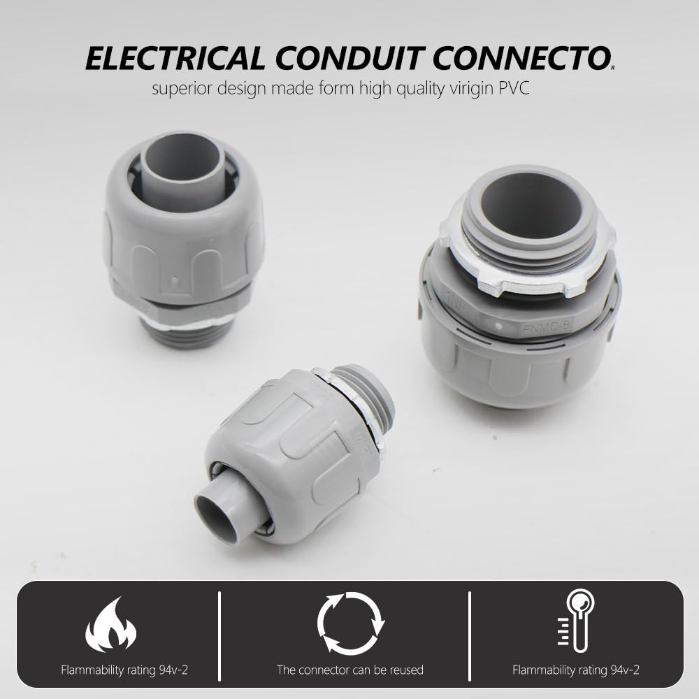 Snapklik.com : AIRTAK Liquid Tight Connector 1/2 Inch UL Listed PVC ...