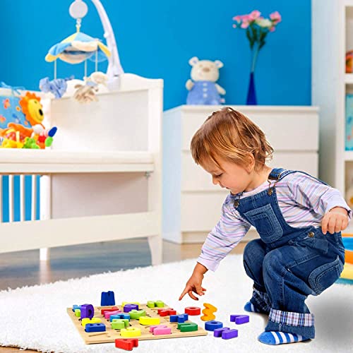 Voolex - Wooden English Alphabets and Number Blocks | Uppercase with ...