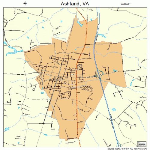 Amazon.com: Large Street & Road Map of Ashland, Virginia VA - Printed ...