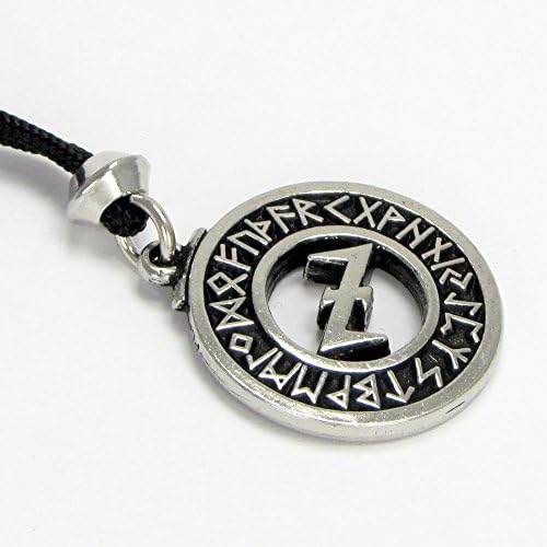 Pewter Wolfsangel Elder Futhark Rune Pendant Necklace by Pepi | Amazon.com