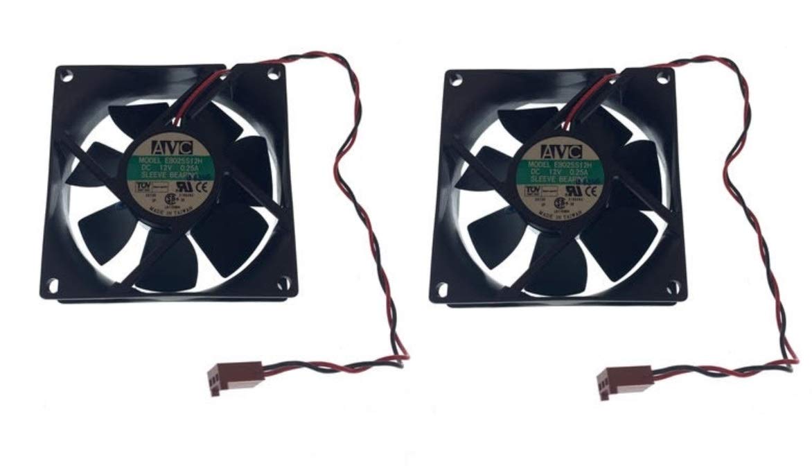 Amazon.com: 12VDC .25A 80mm x 25mm 3-Pin CPU Computer Case Fan - 2 Pack ...