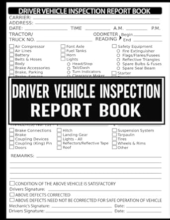 Driver Vehicle Inspection Report Book: Simplify Your Daily Pre-Trip ...