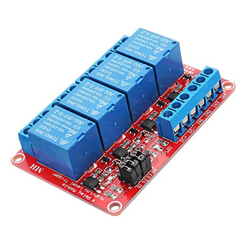 Módulo de relé optoacoplador de 4 canales de 5 V para Arduino : Amazon ...