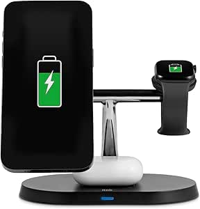 iTek I58073BLK 3-in-1 MagSafe Wireless Rapid Charging Stand for iPhone ...