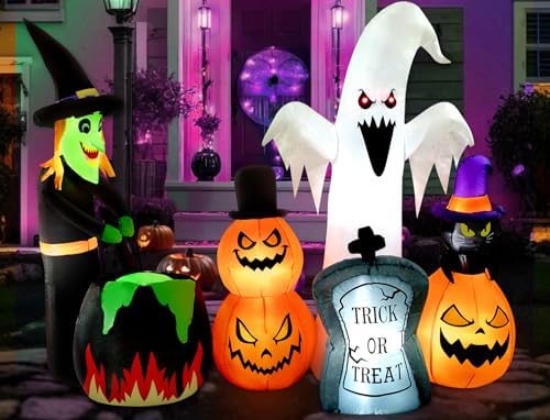 Amazon.com: 7.5ft Halloween Inflatables Pumpkin Decorations w. Air ...