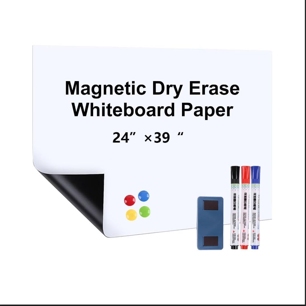 Amazon.com : Warasee Magnetic Dry Erase Whiteboard Paper, 47" x 60 ...