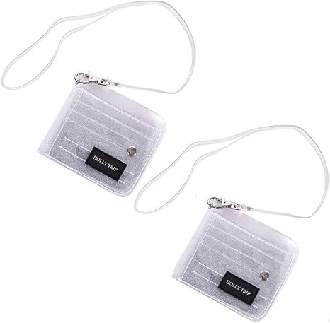 Amazon.com: HOLLY TRIP Pack of 2 Clear Bifold Wallet Small Purse, Cute ...