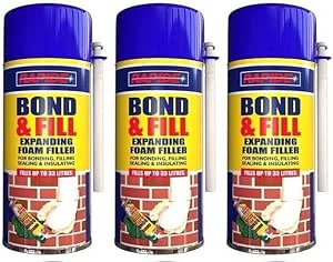 3 x 500ML Expanding Foam Filler Expansion Insulation BONDING Filling ...