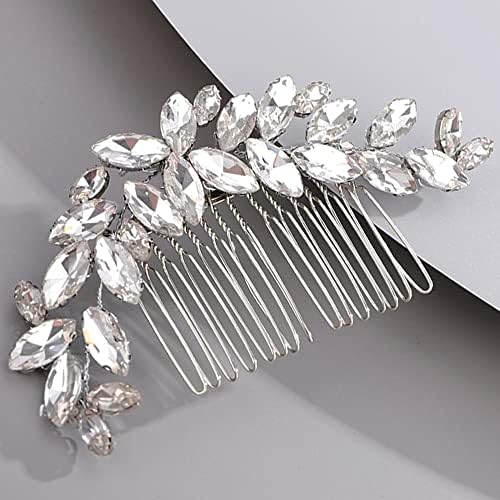Amazon.com : BERYUAN Silver Rhinestone Moon Shaped Hair Comb for Women ...