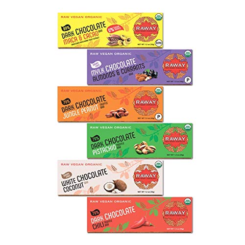 Amazon.com : RAWAY | Dark Chocolate with Maca & Cacao Bar, 1.2 Ounce, 6 ...