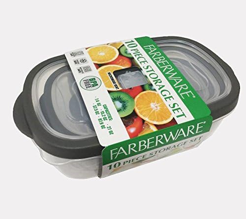 Amazon.com - FARBERWARE 10 Piece Plastic Rectangle 'Vented' Nesting ...