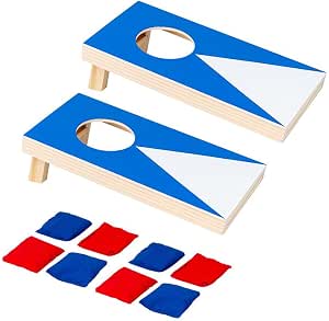 TOMVAES Super Fun, Portable Mini Desktop Cornhole Set of 2,Coated Wood ...
