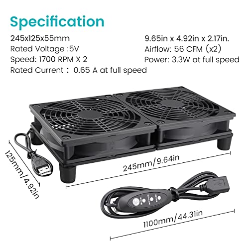 Snapklik.com : Wathai High Airflow Router Cooling Fan For Computer ...