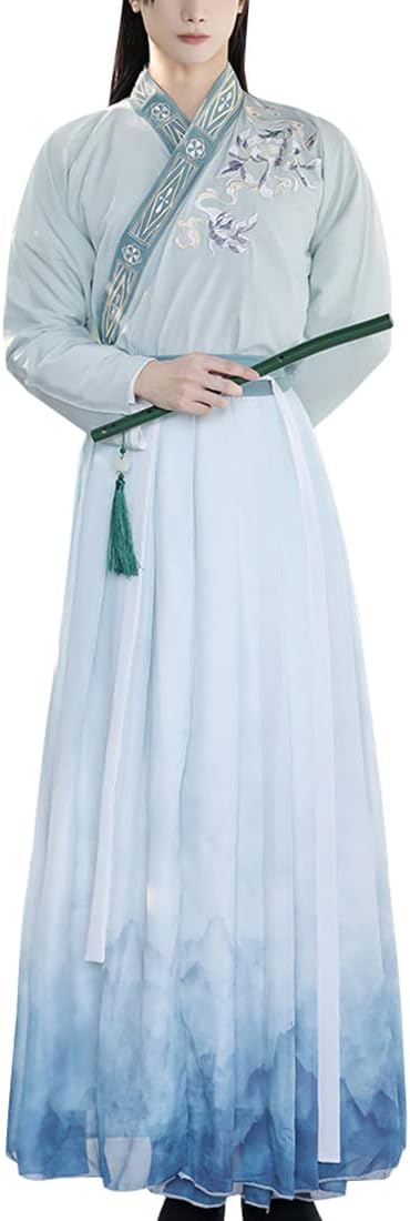 Amazon.com: Men's Traditional Embroidery Hanfu Outfit Wei Jin Style ...