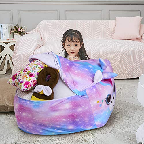 Play Tailor Unicorn Bean Bag Chair Cover for Kids, Stuffed Animal ...