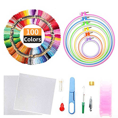 Embroidery Starter Kit, Full Range of Cross Stitch Tool for Beginners ...
