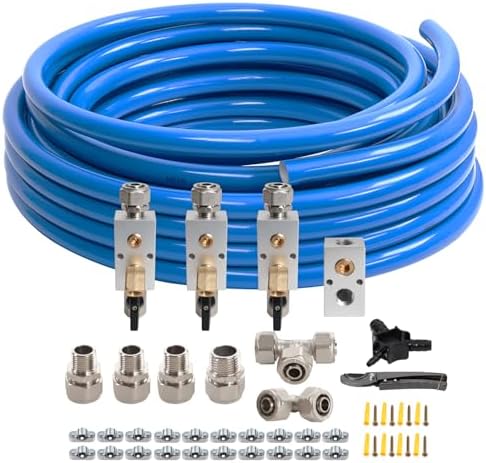 HOOTSUM 1/2″OD Compressed Air Piping System and Shop Air Line Kit with ...