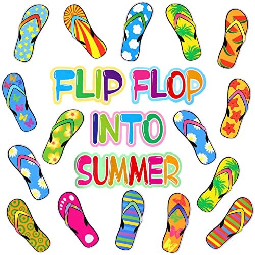 Amazon.com : AsodSway 133Pcs Summer Flip Flop Bulletin Board Cutouts ...