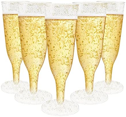 Amazon.com: TENYASEN 30 Pack Clear Plastic Flutes for Parties, 5 Oz ...