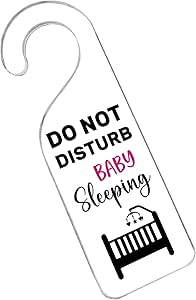 Amazon.com: Baby Sleeping Do Not Disturb Engraved Acrylic Hanger Handle ...