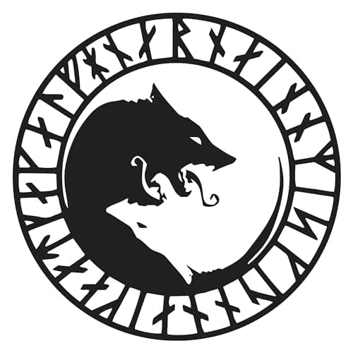 Amazon.com: Norse Wolves Decal, Fenrir Runic Decal, Viking Decal, Wolf ...