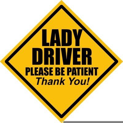 ARWY Lady Driver Windows Car Sticker (Yellow, Black) : Amazon.in: Car ...