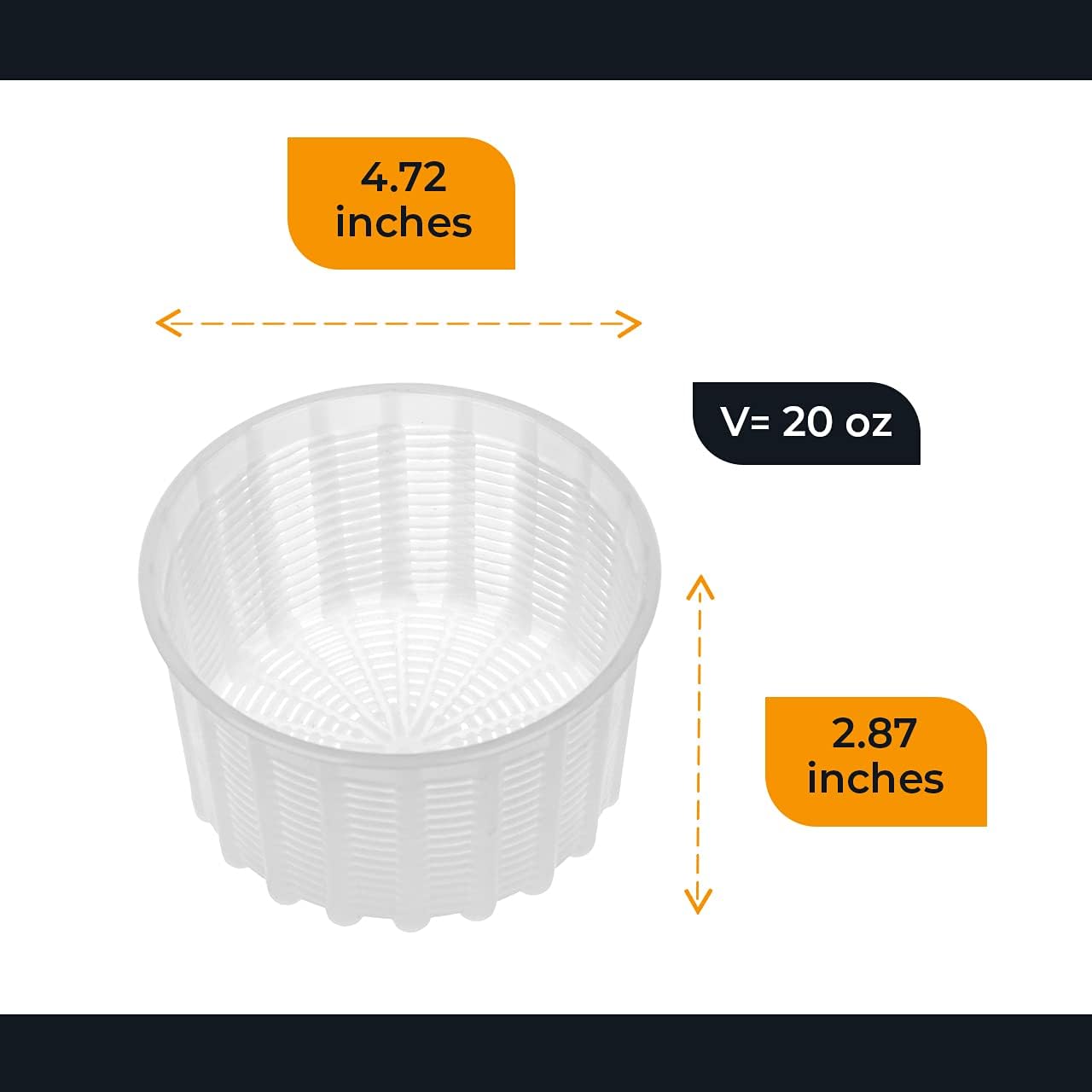 Basket Form – Pack of 3 – Plastic Cheesemaking Molds – Cheese Container ...